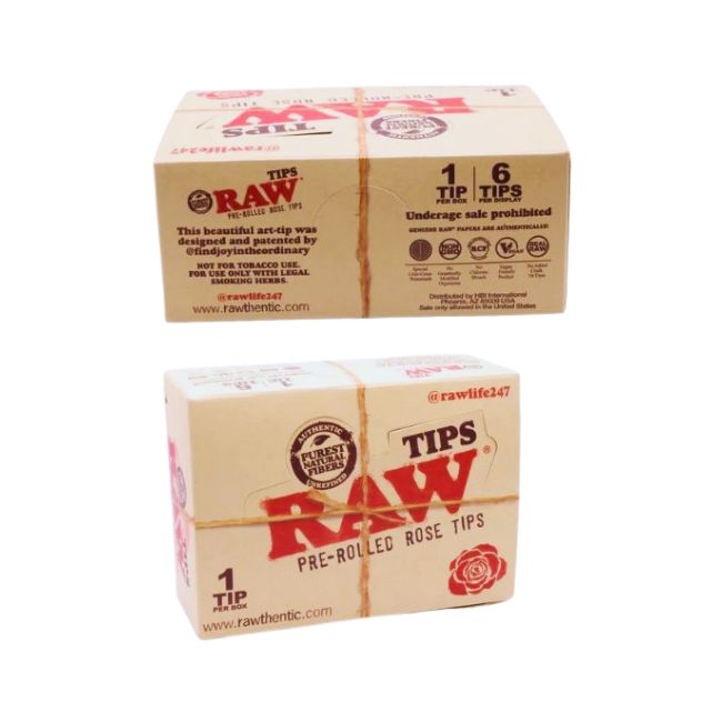 RAW PRE ROLLED ROSE TIPS 6CT/ BOX